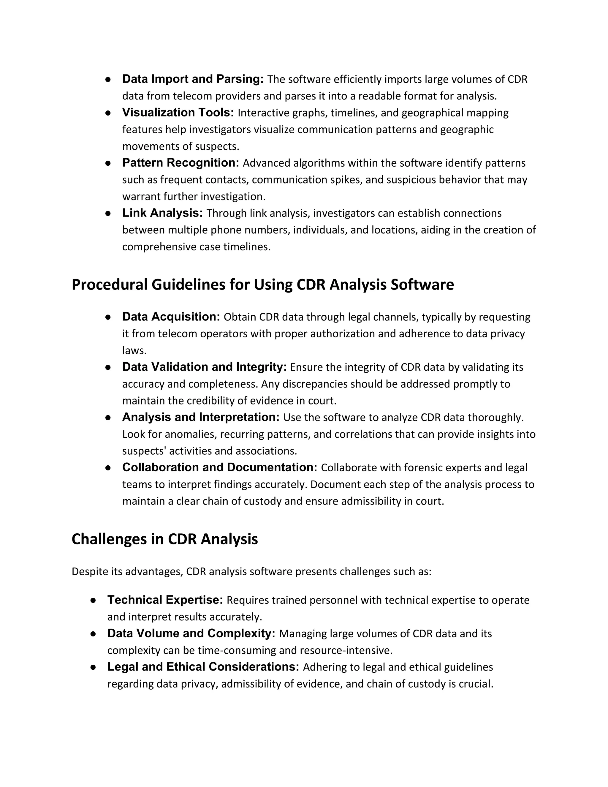 Navigating CDR Analysis Software: Procedural Guidelines for Police Investigations | PDF