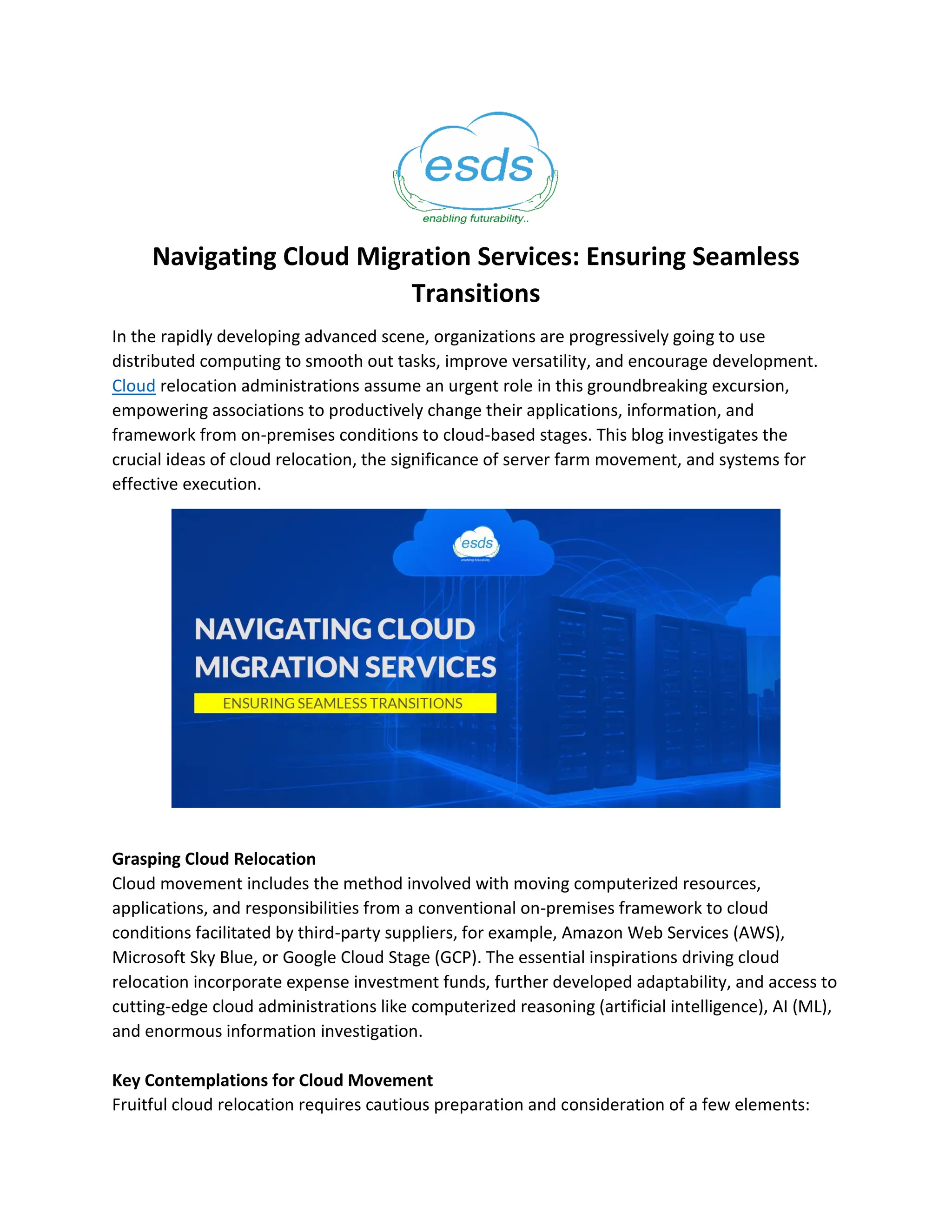 Navigating Cloud Migration Services Ensuring Seamless Transitions Pdf