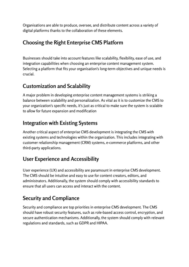 Mastering Enterprise CMS Development: A Comprehensive Guide | PDF