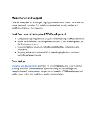 Mastering Enterprise CMS Development: A Comprehensive Guide | PDF