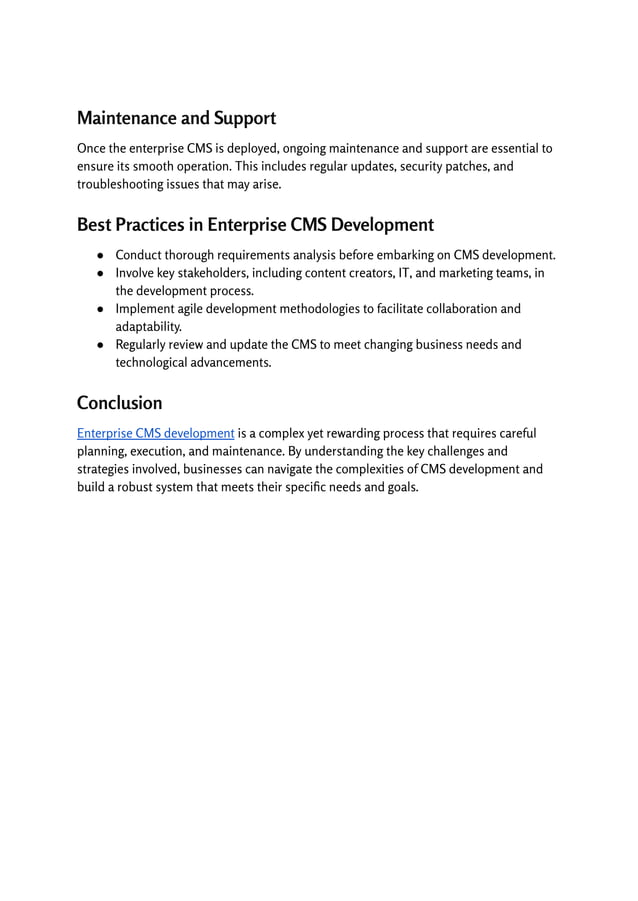 Mastering Enterprise CMS Development: A Comprehensive Guide | PDF