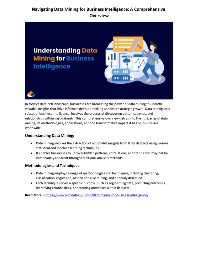 Navigating Data Mining for Business Intelligence_A Comprehensive Overview.pptx