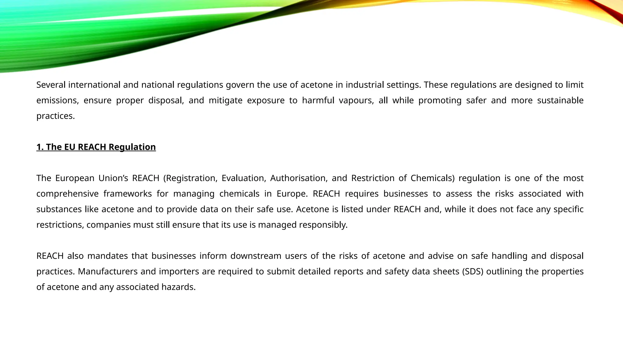 Understanding Environmental Regulations for Acetone Use | PPTX
