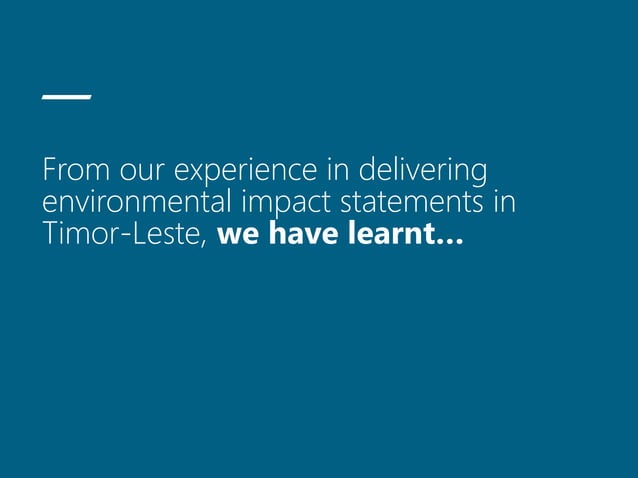 Navigating the Environmental Licensing process in Timor-Leste: plain ...