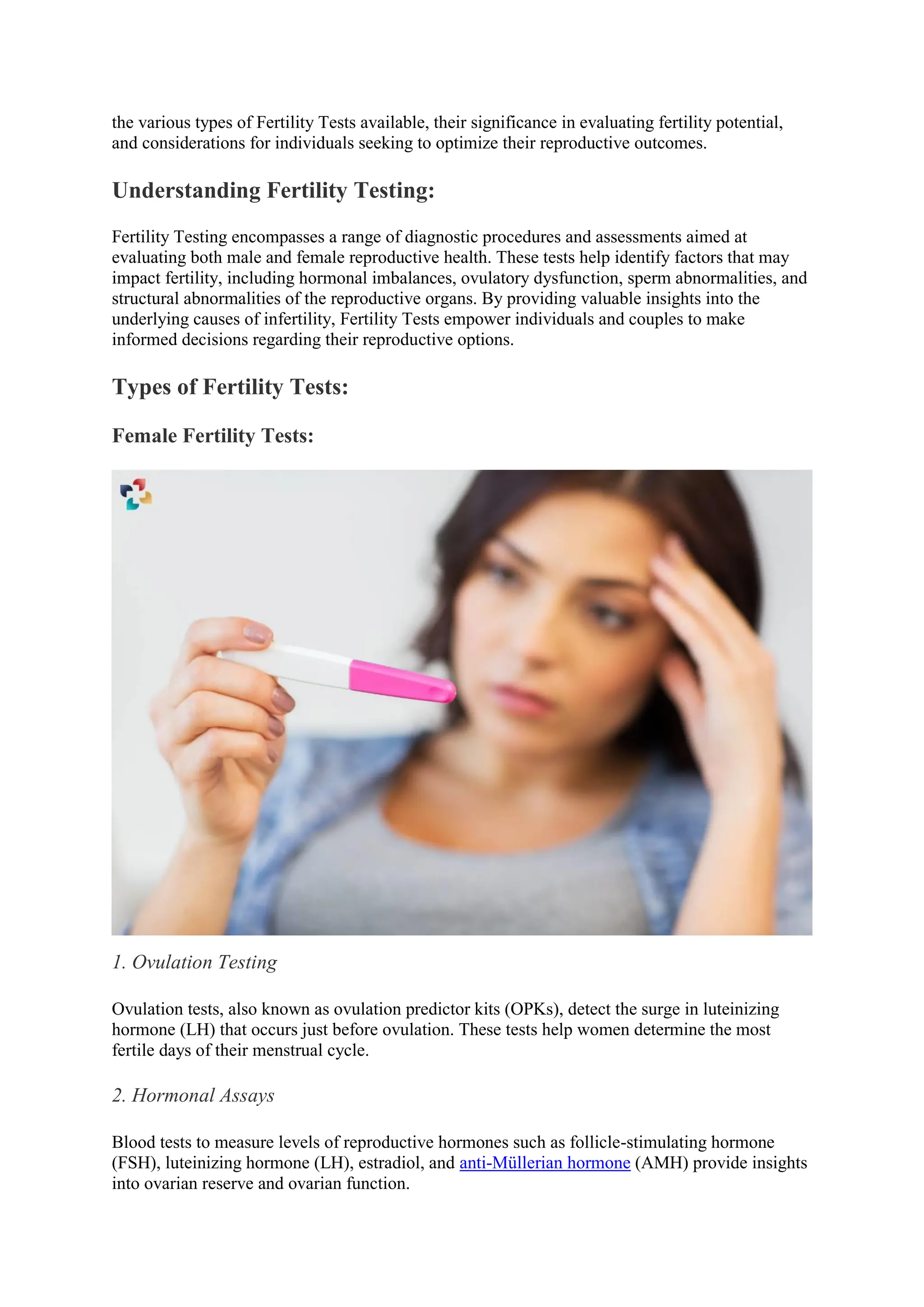 Types of Female and Male Fertility Testing | The Lifesciences Magazine ...