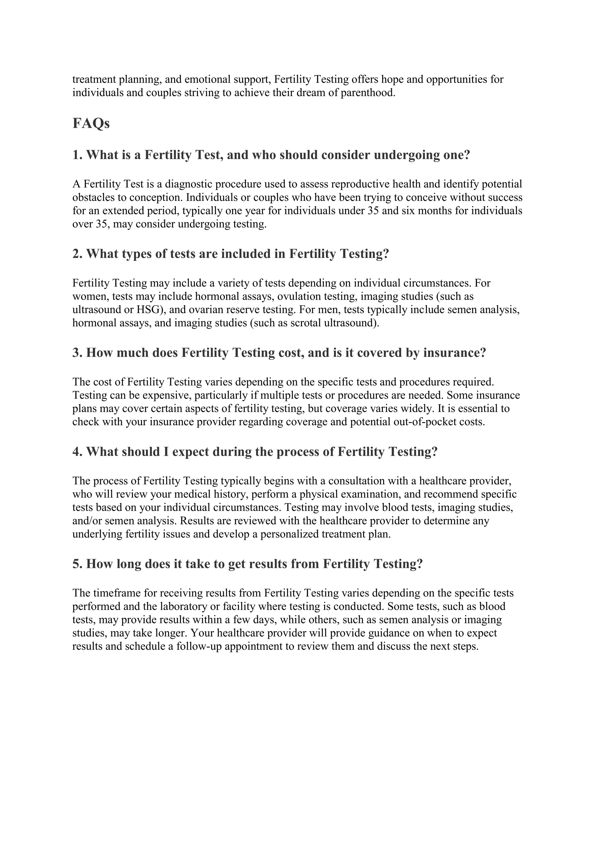 Types of Female and Male Fertility Testing | The Lifesciences Magazine ...