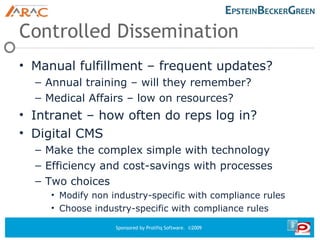 Compliant Dissemination of Promotional and Educational Material | PPT