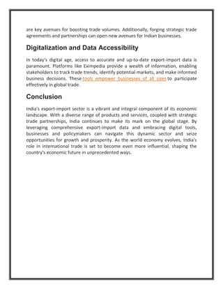 Navigating India's Export-Import Landscape A Comprehensive Overview | PDF