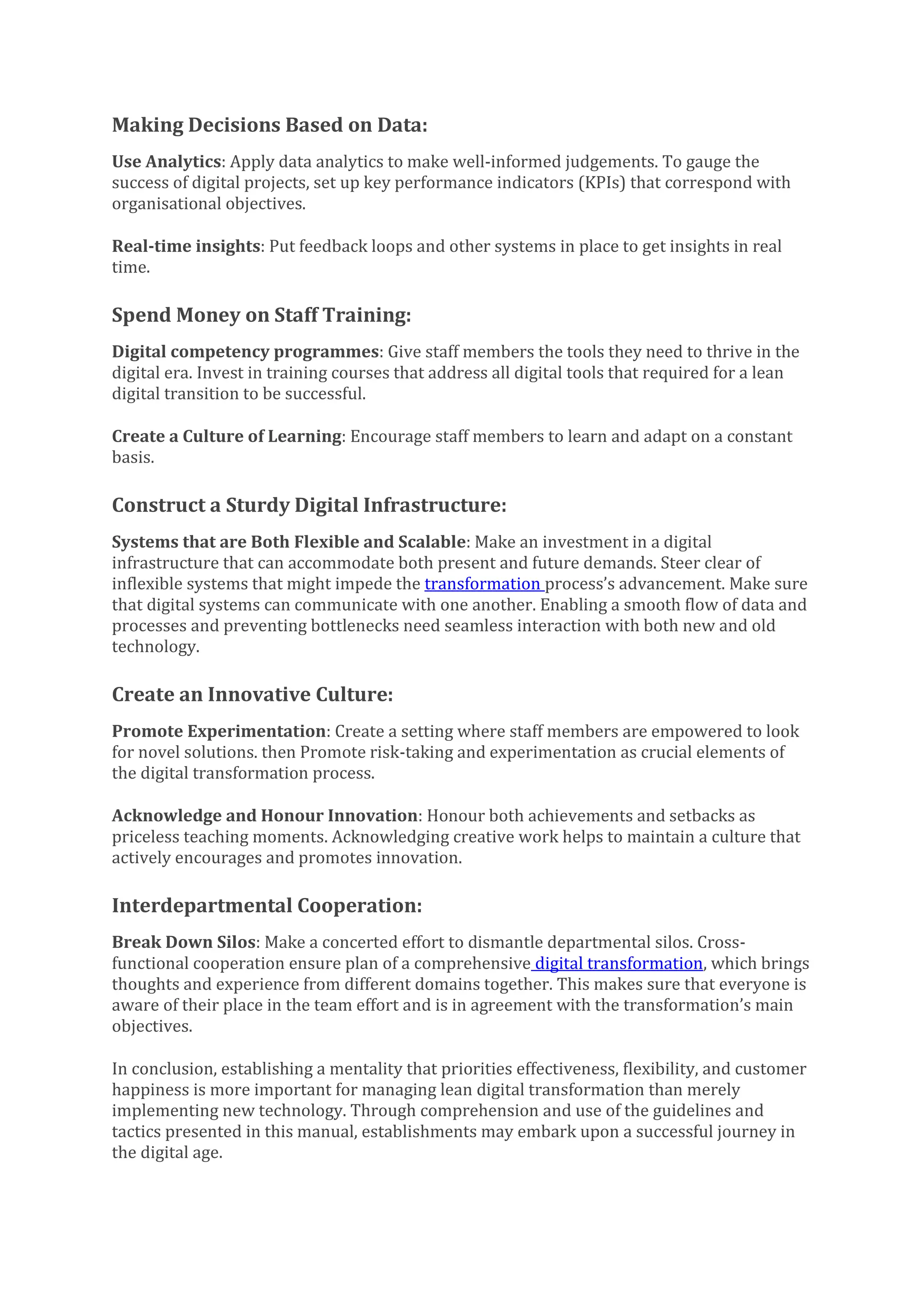 Important Lean Digital Transformation Concepts | PDF