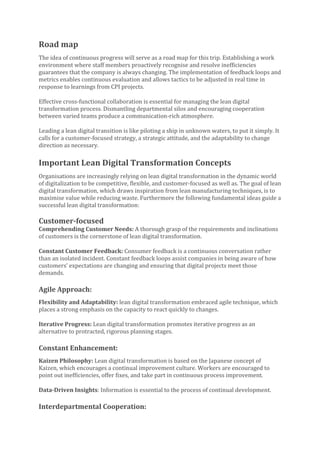 Important Lean Digital Transformation Concepts | PDF