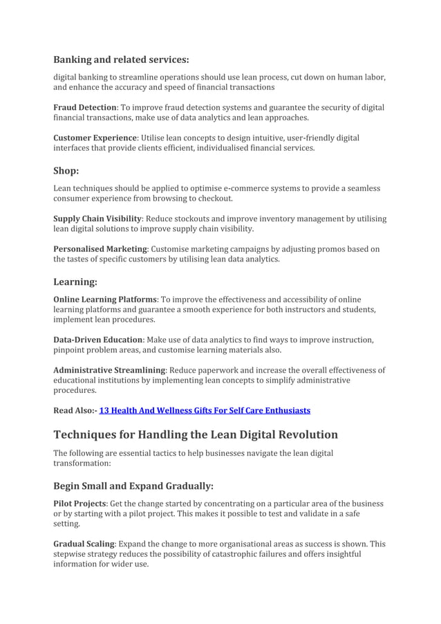 Important Lean Digital Transformation Concepts | PDF