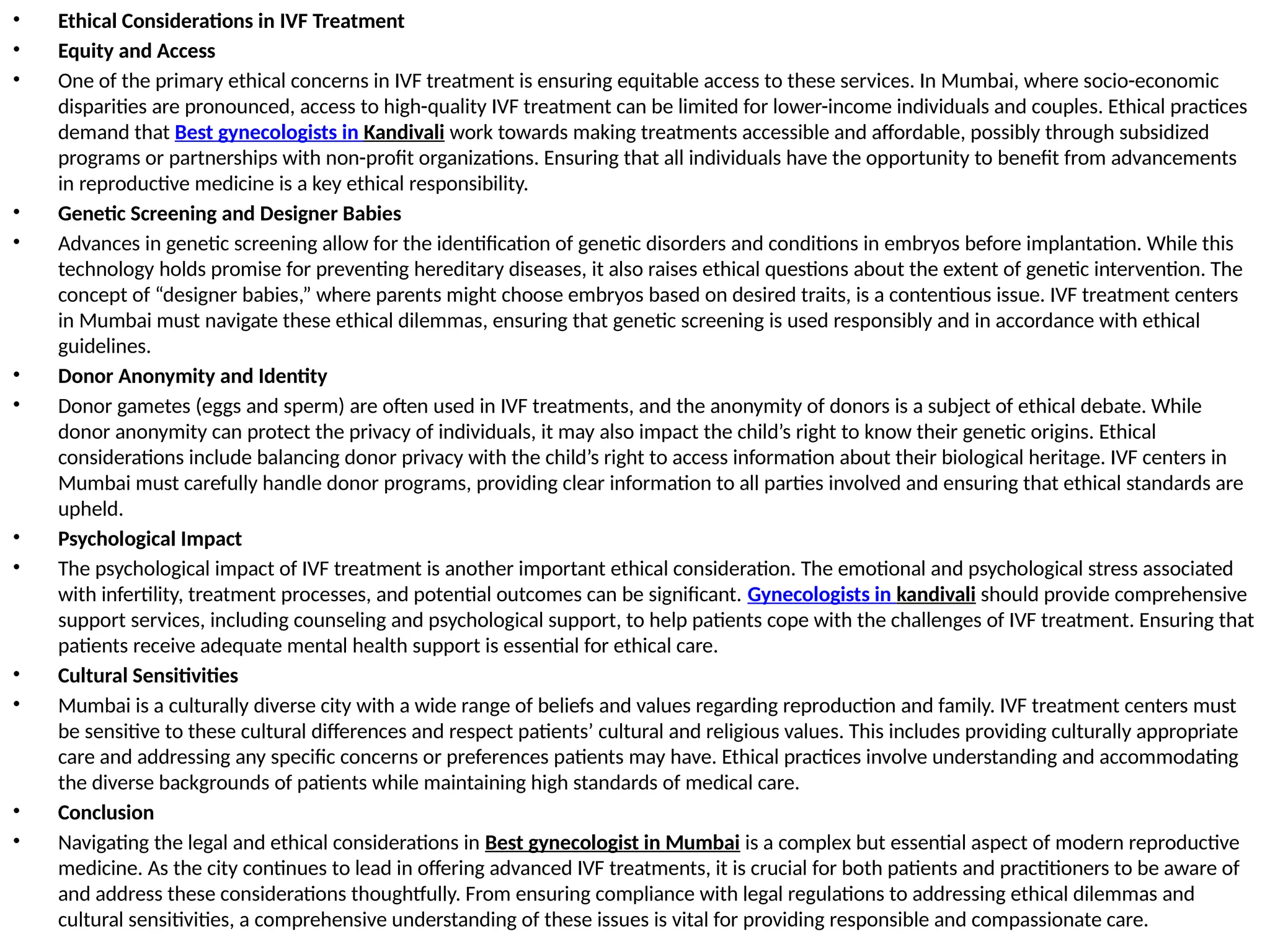 Navigating Legal and Ethical Considerations in IVF Treatment Centers in ...