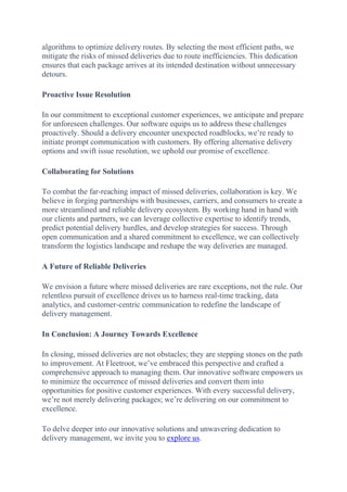 Navigating Missed Deliveries - Fleetroot | PDF