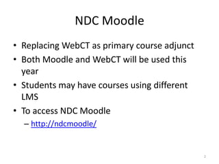 Notre Dame College Moodle - Navigating Moodle | PPTX