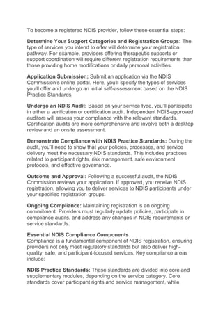 Navigating NDIS Provider Compliance and Essentials NDIS Registration ...