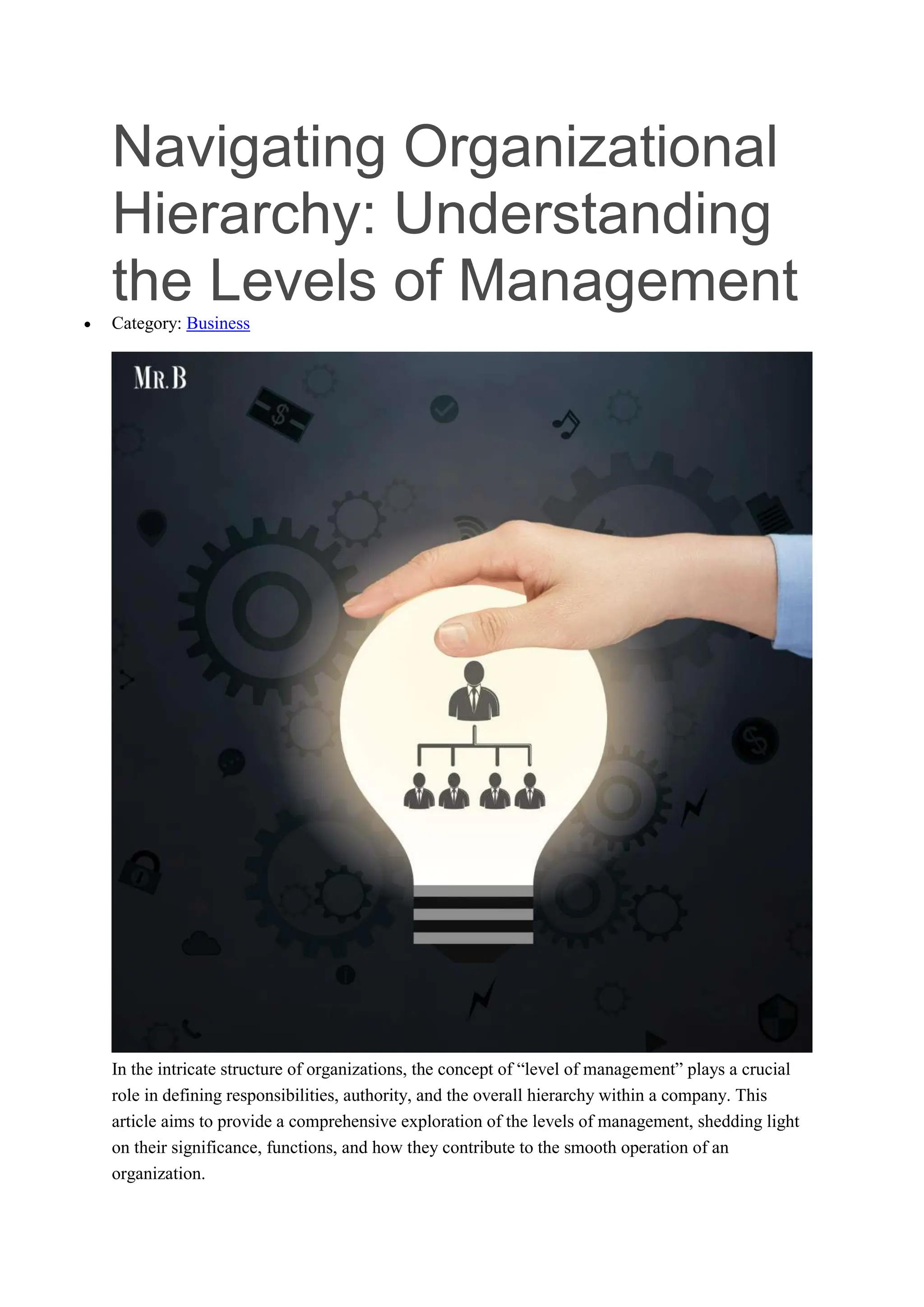 Navigating Organizational Hierarchy Understanding the Levels of ...