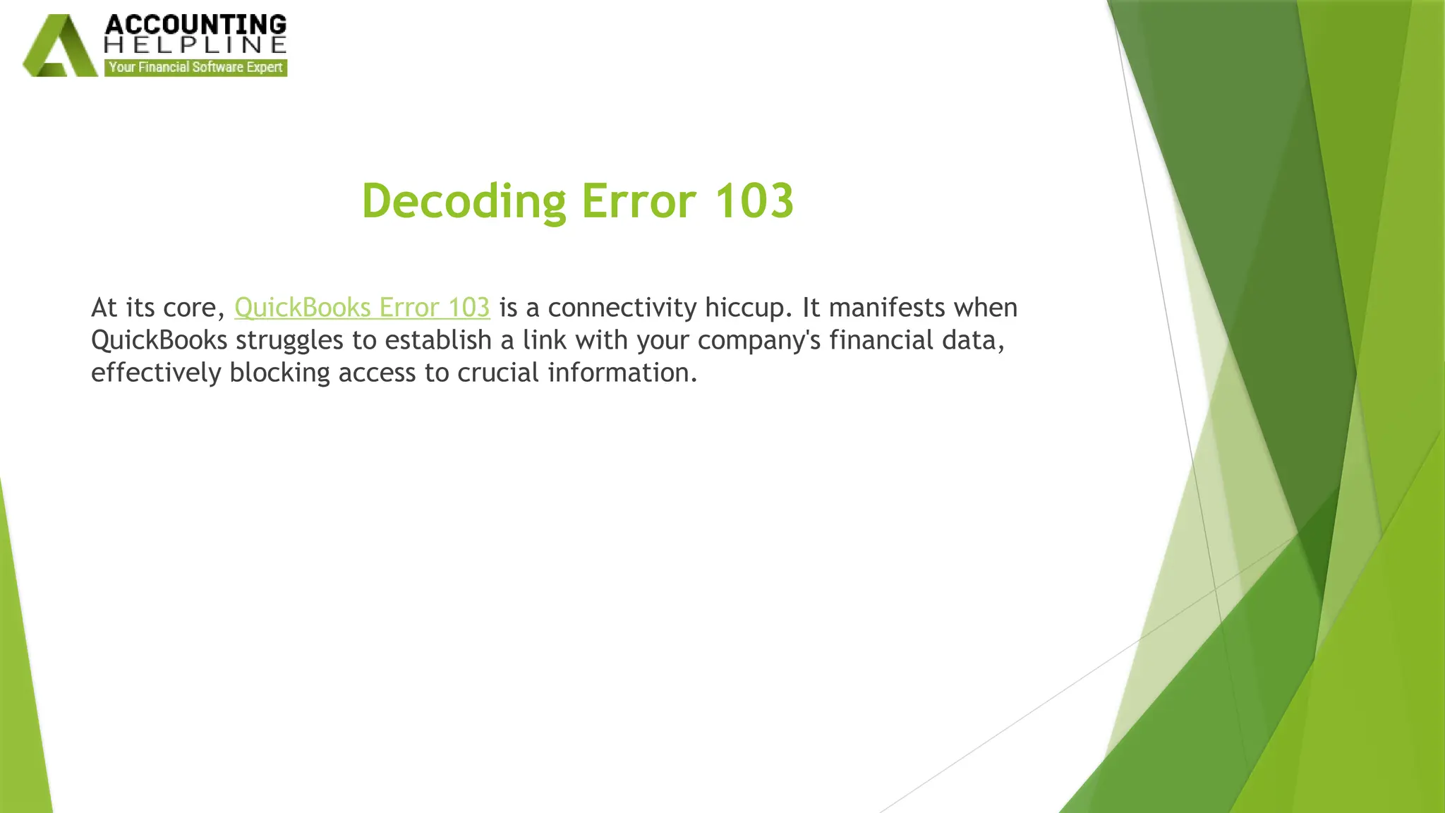 QuickBooks Error 103 – Causes and Step-by-Step Fix | PPTX