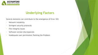 QuickBooks Error 103 – Causes and Step-by-Step Fix | PPTX