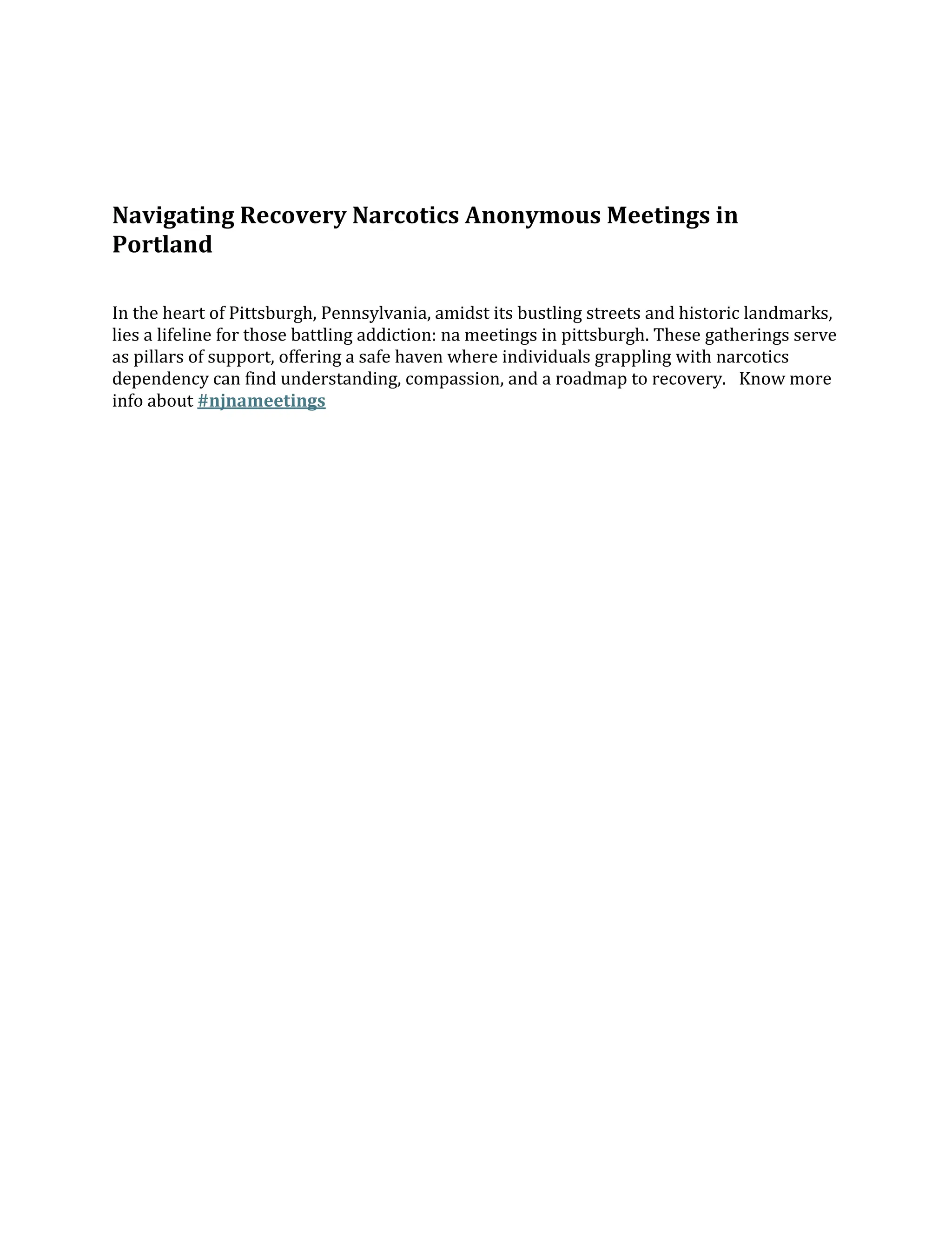 Navigating Recovery Narcotics Anonymous Meetings in Portland.docx Navigating Recovery Narcotics Anonymous Meetings in Portland.docx