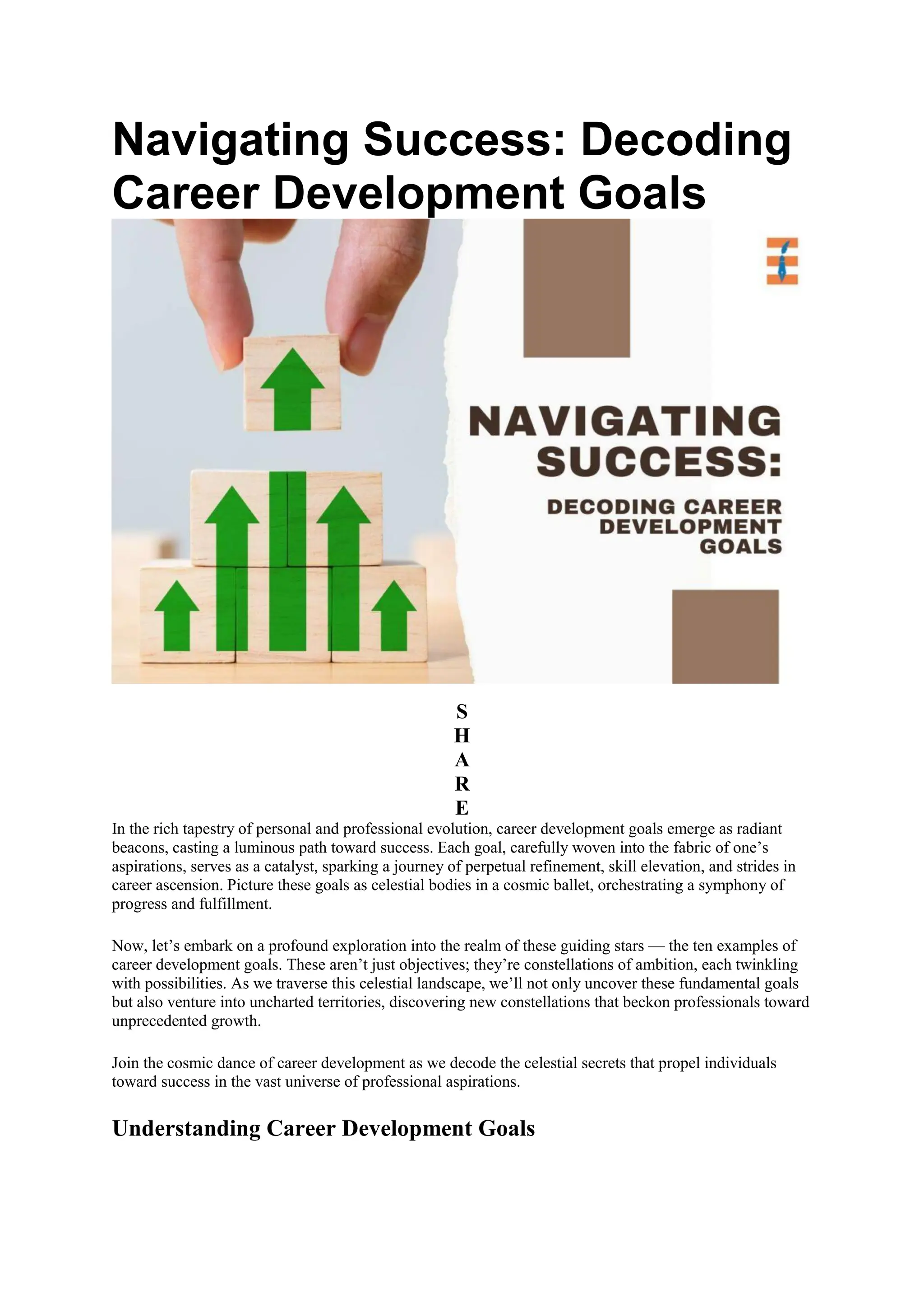 10 Best Examples of Career Development Goals | Future Education ...