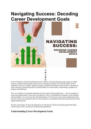 10 Best Examples of Career Development Goals | Future Education ...