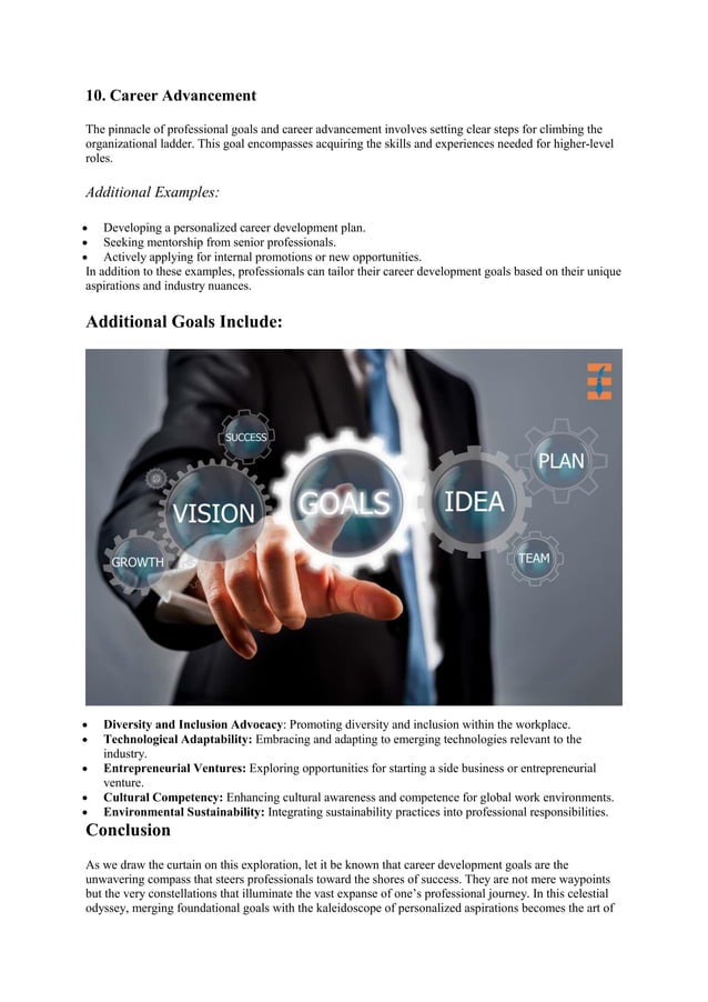 10 Best Examples of Career Development Goals | Future Education ...