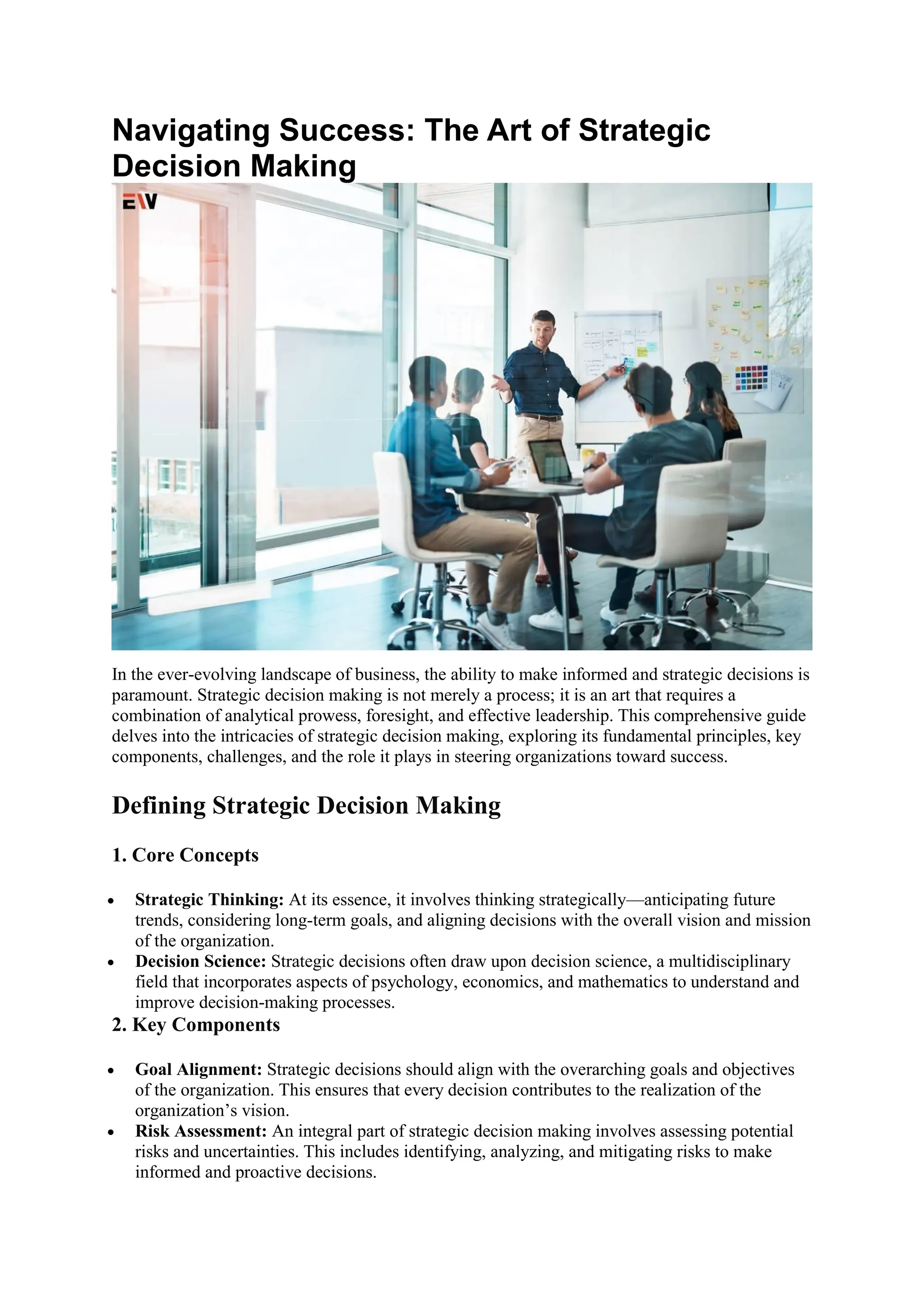 Navigating Success: The Art of Strategic Decision Making | Enterprise ...