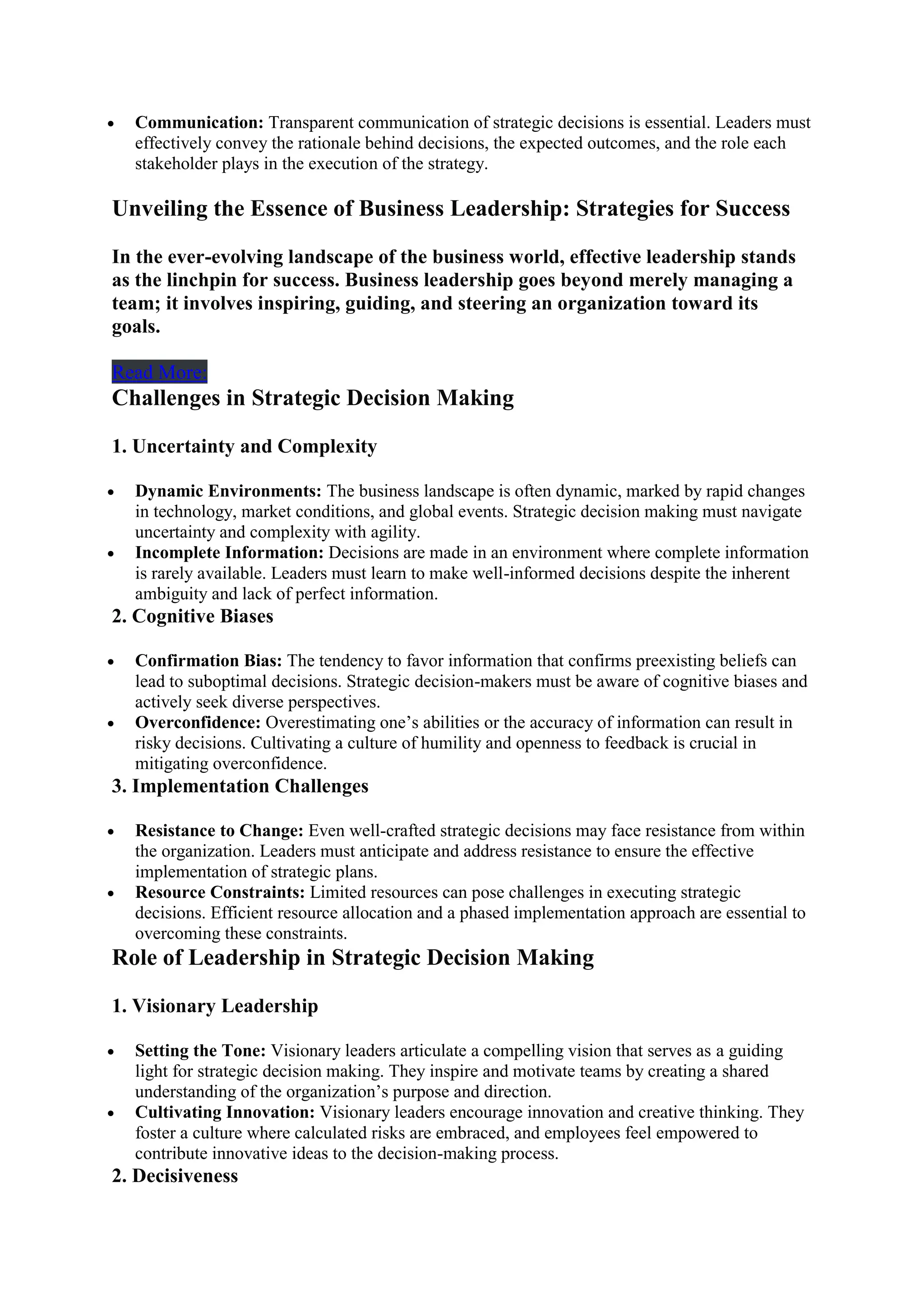 Navigating Success The Art Of Strategic Decision Making Enterprise