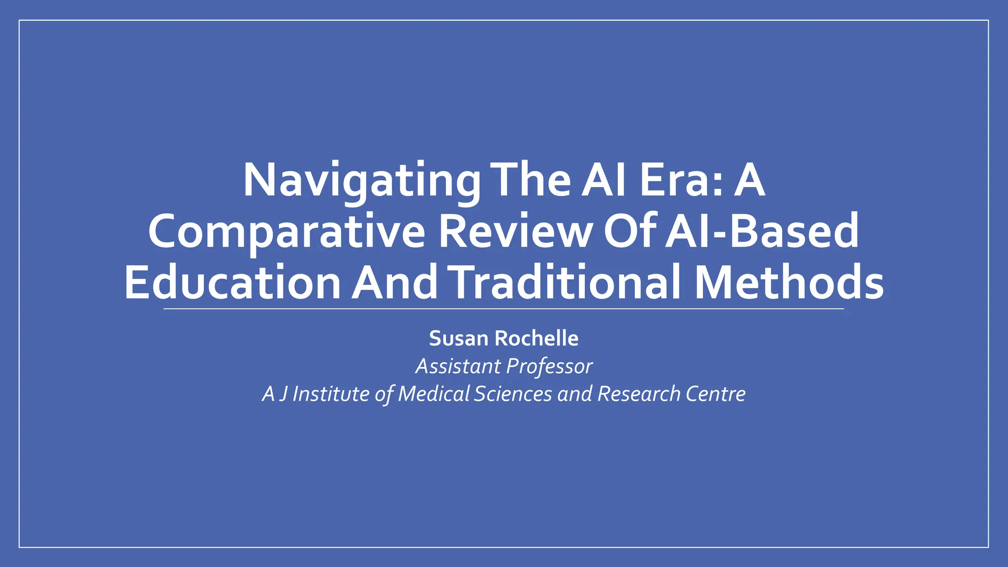 Navigating the AI Era: A Comparative Review of AI-Based Education and ...