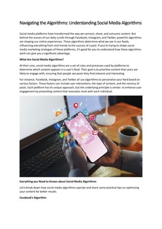 Navigating the Algorithms Understanding Social Media Algorithms | PDF ...