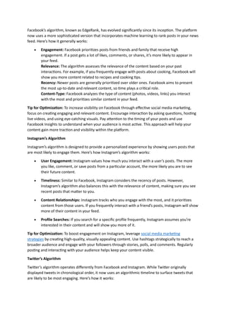 Navigating the Algorithms Understanding Social Media Algorithms | PDF ...