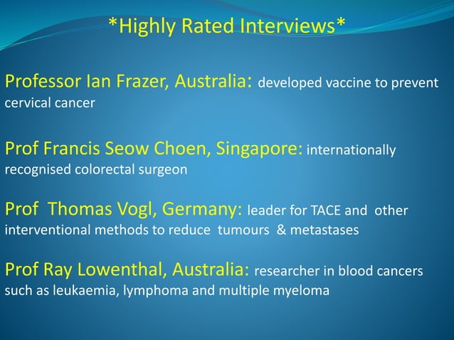 Navigating the cancer maze 7. Professor Rajiv Khanna with Grace Gawler ...