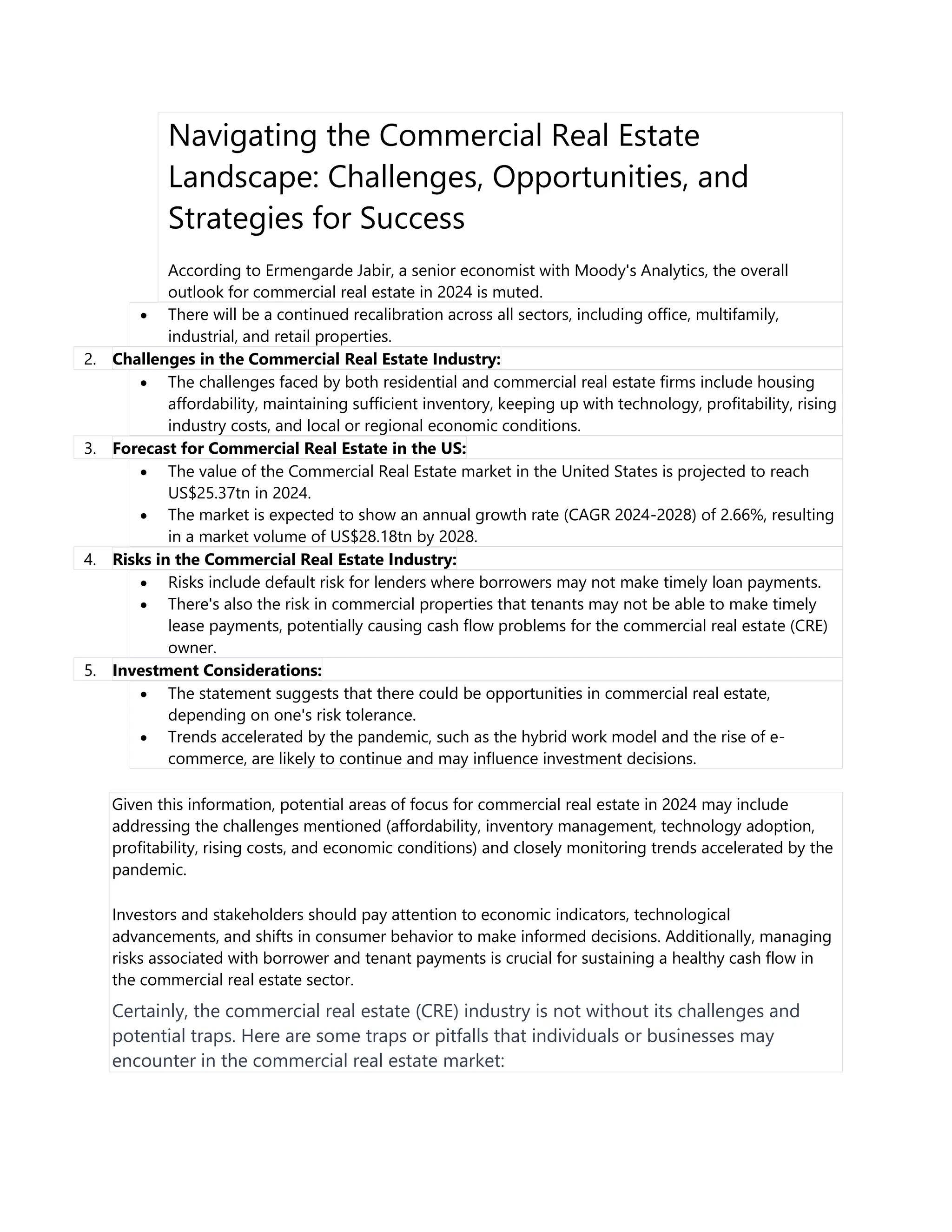 Navigating the Commercial Real Estate Landscape | PDF