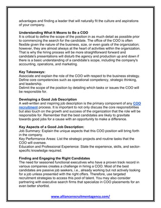 Navigating the COO Recruitment Process Avoiding Pitfalls and Finding ...