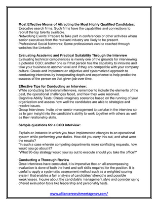 Navigating the COO Recruitment Process Avoiding Pitfalls and Finding ...