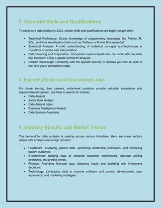 Navigating the Data Analyst Job Market in 2023- A Comprehensive Guide | PDF