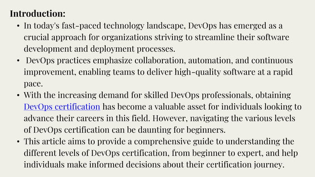 Navigating the Different Levels of DevOps Certification Beginner to ...
