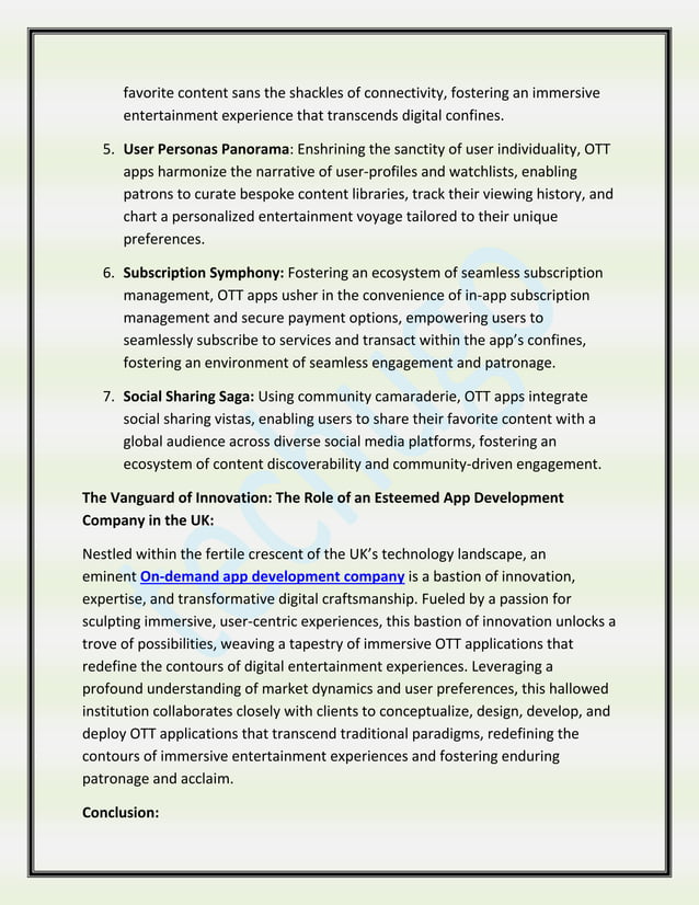 Navigating the Era of Immersive Entertainment: The Evolution of OTT App ...