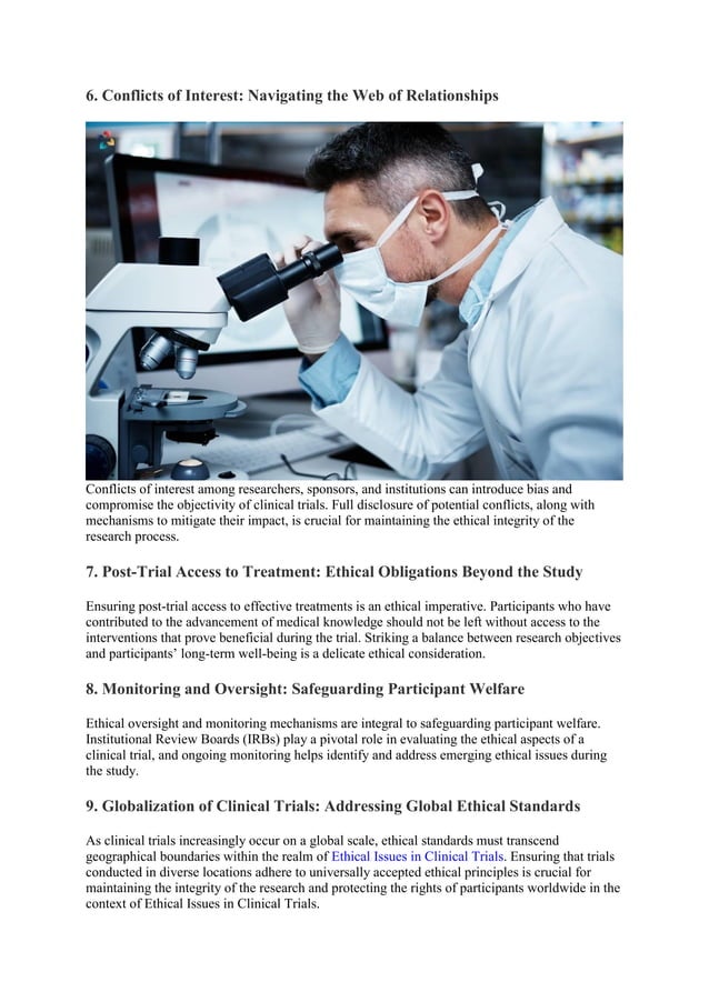 Navigating the Ethical Landscape: Unraveling Ethical Issues in Clinical ...