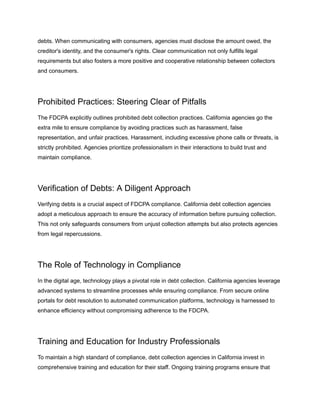 Mastering FDCPA Compliance: A Comprehensive Guide for California Debt ...