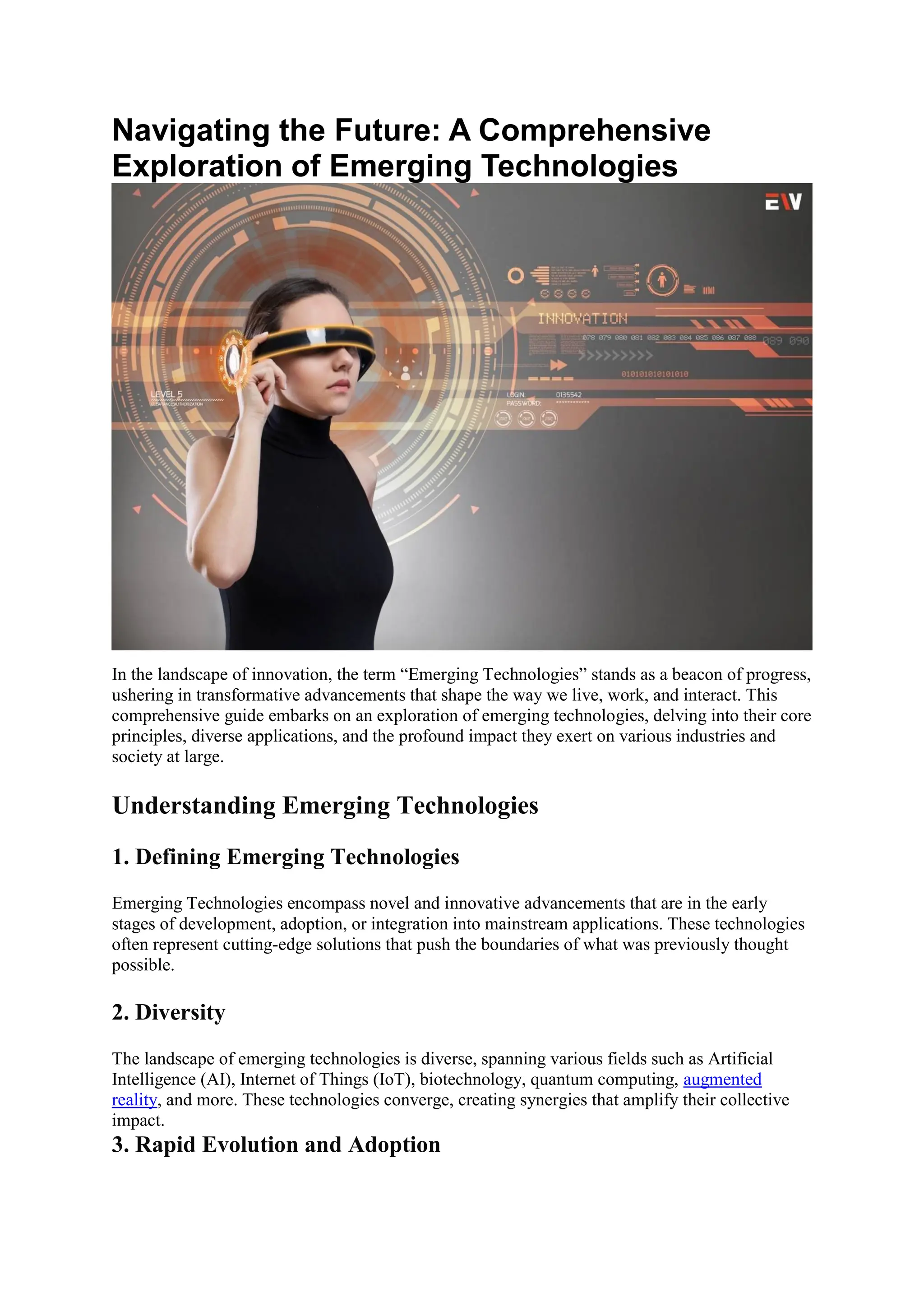 Emerging Technologies: Benefits, Applications and Challenges | Enterprise Wired | PDF | Internet ...