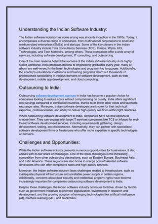 Navigating the Indian Software Development Landscape A Comprehensive ...