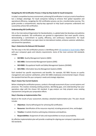 Navigating the ISO Certification Process A Step-by-Step Guide for Saudi ...