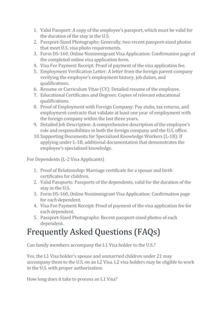 Navigating the L1 Visa Process: What You Need to Know | PDF