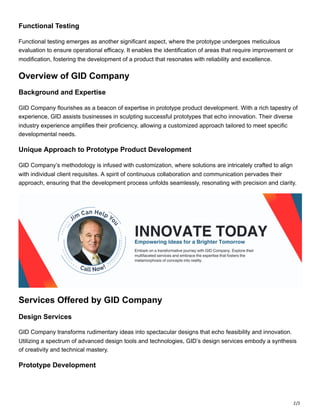 Navigating the Path of Prototype Product Development with GID Company | PDF