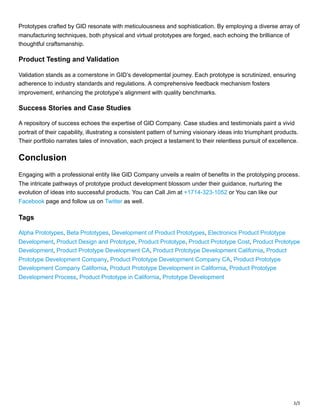Navigating the Path of Prototype Product Development with GID Company | PDF