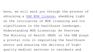 Navigating the Path to a UAE MOH License.pptx