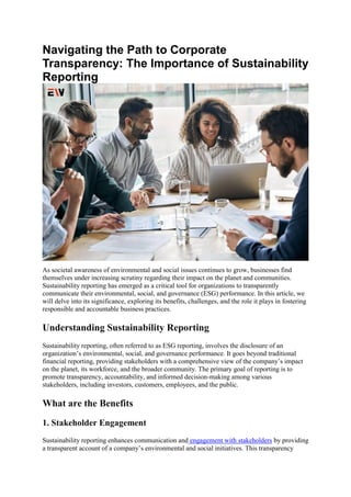Sustainability Reporting: Definition, Benefits, And Challenges ...