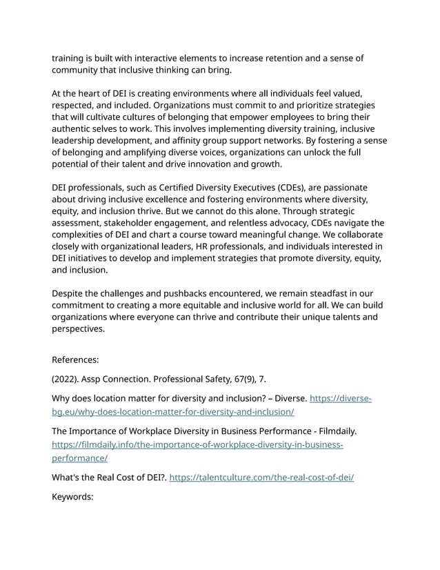 Navigating the Path to Inclusive Excellence | PDF