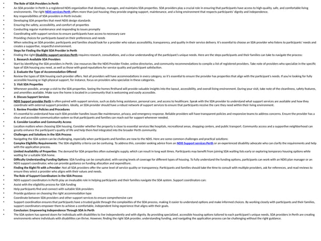 Navigating the SDA System in Perth A Guide for Participants and ...